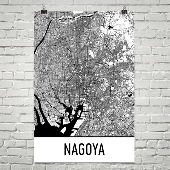 Nagoya Map Nagoya Art Nagoya Print Nagoya Japan Poster - Etsy