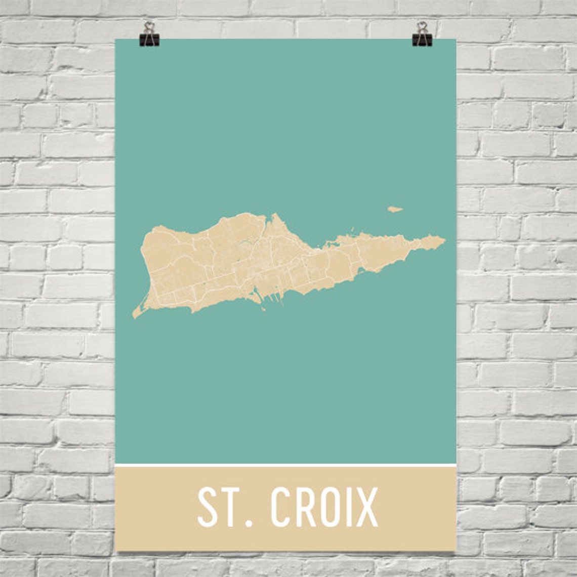 St. Croix Map St. Croix Art St. Croix Print St. Croix - Etsy
