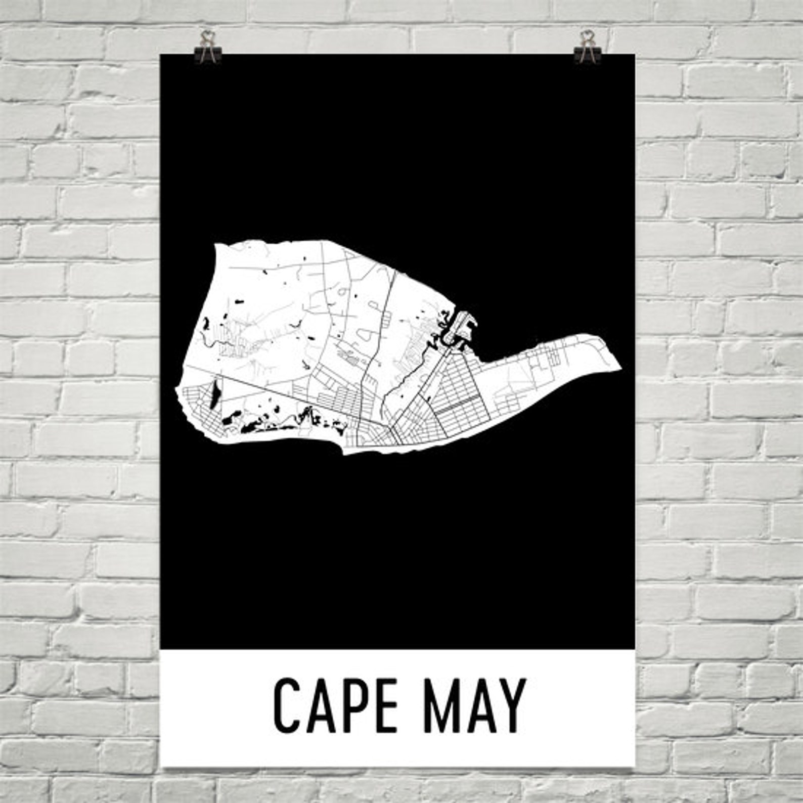 Cape May Map Cape May Art Cape May Print Cape May NJ - Etsy