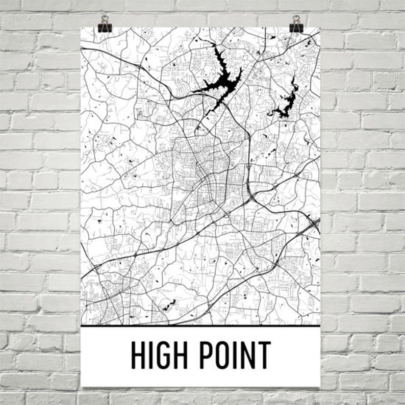 High Point Map High Point Art High Point Print High Point | Etsy