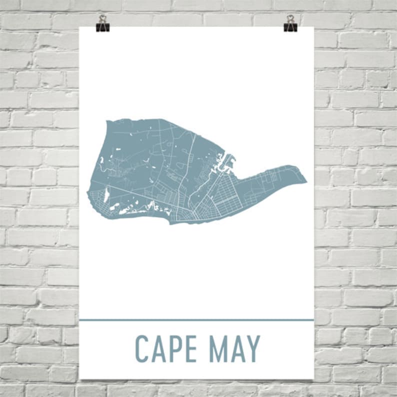 Cape May Map Cape May Art Cape May Print Cape May NJ - Etsy