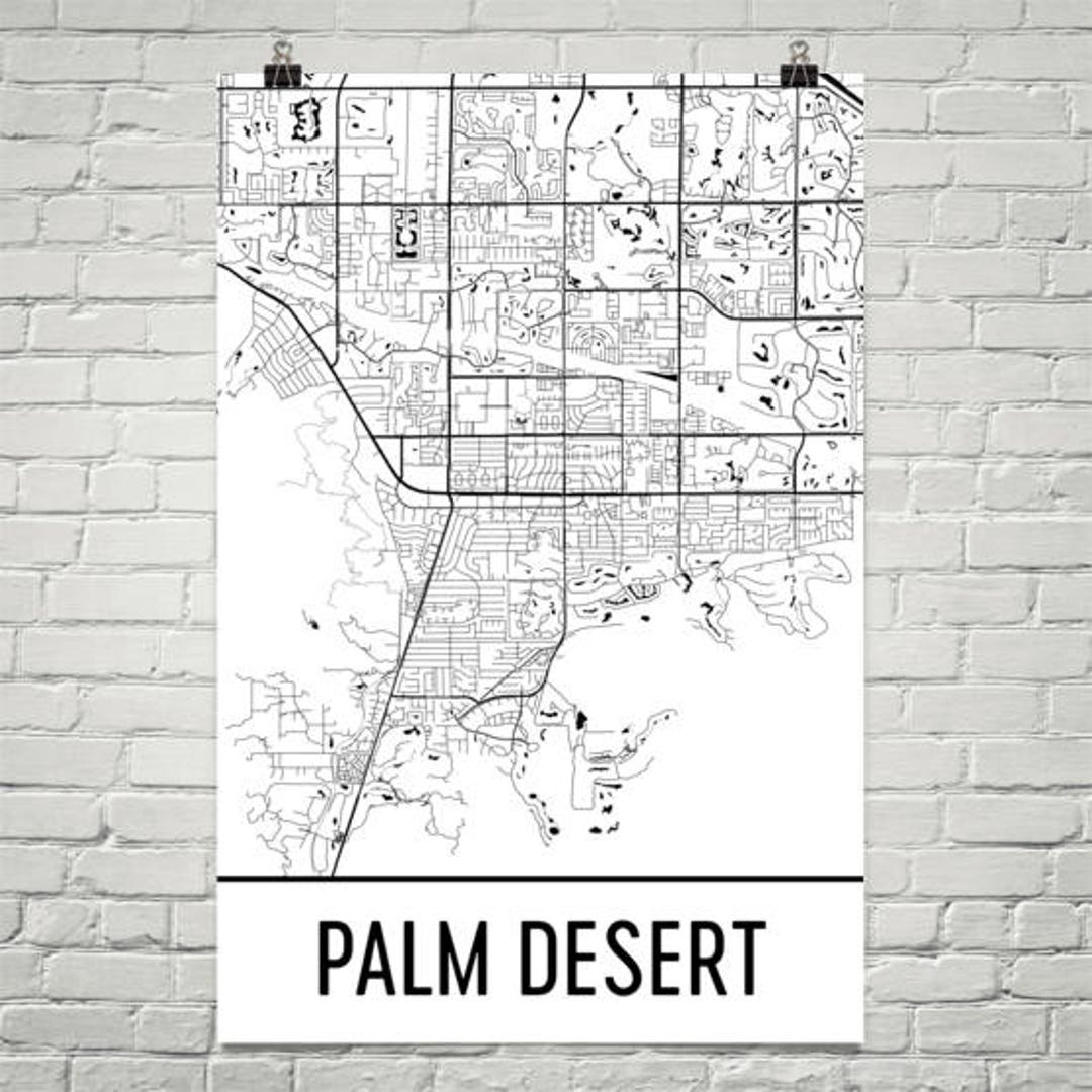 Palm Desert CA Map, Palm Springs CA Art, Palm Desert Print, Palm Desert ...