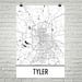 Tyler Texas Map Art Print: Modern City Street Poster - Etsy