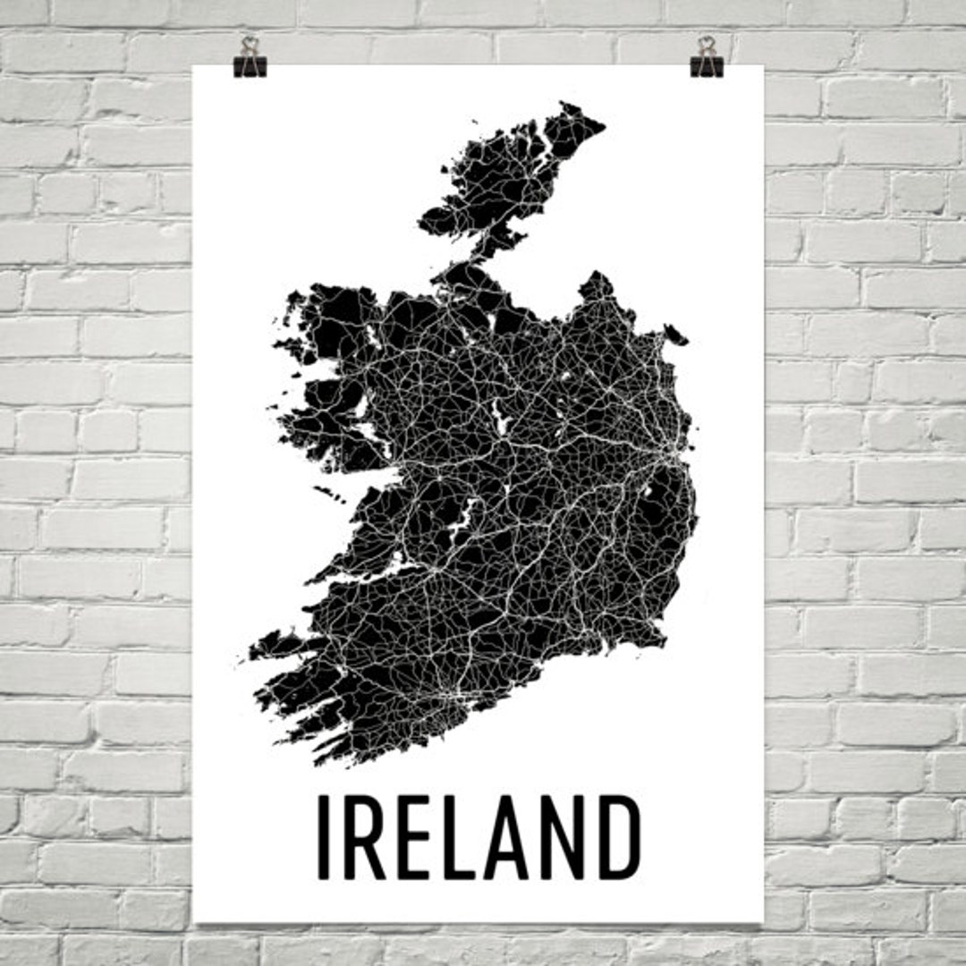 Ireland Map, Map of Ireland, Ireland Print, Irish Wall Art, Ireland ...