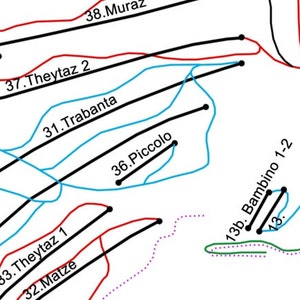 Verbier Ski Map Art, Verbier Switzerland, Verbier Trail Map, Verbier ...