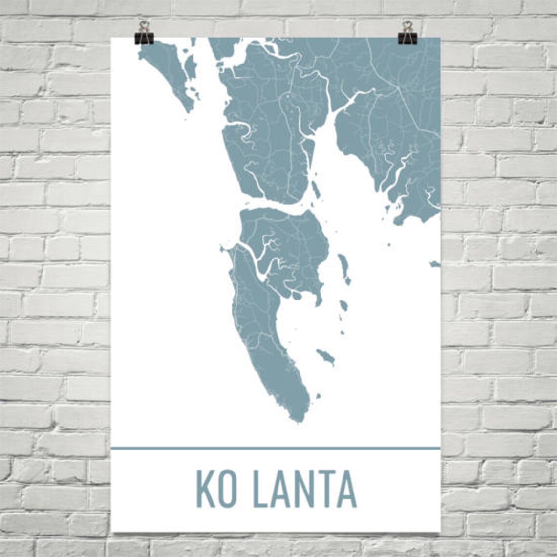 Ko Lanta Map Ko Lanta Art Ko Lanta Print Ko Lanta Thailand - Etsy
