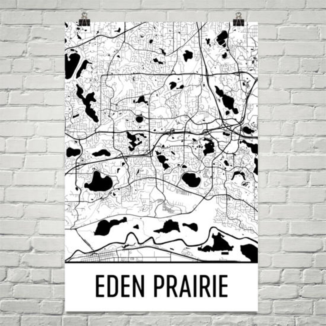 Eden Prairie Minnesota Map Art Print: Minimalist City Street Map - Etsy