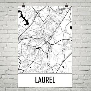 Laurel Map, Laurel Art, Laurel Print, Laurel MD Poster, Maryland Wall ...
