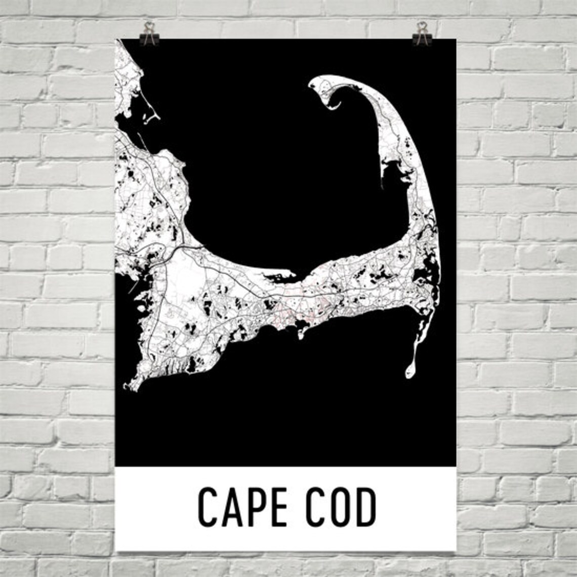 Cape Cod Map Cape Cod Wall Art Cape Cod Cape Cod Print Map - Etsy