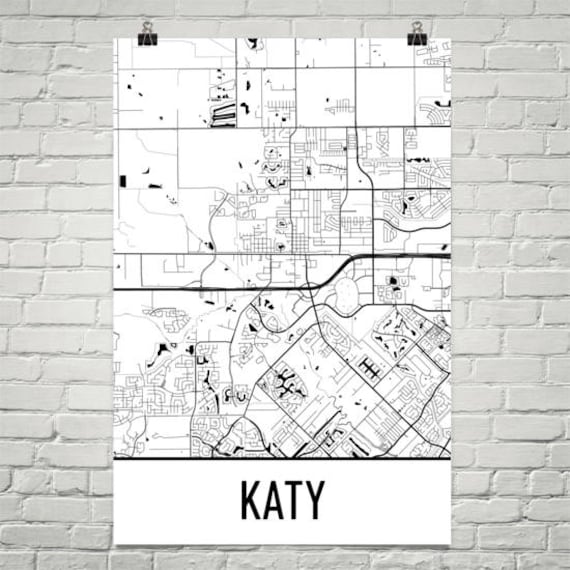 Katy Map Katy Art Katy Print Katy TX Poster Katy Wall Art | Etsy
