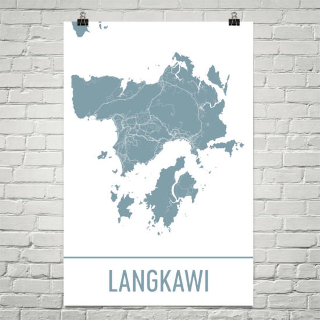 Langkawi Malaysia Map Art Print, City Streets Poster - Etsy
