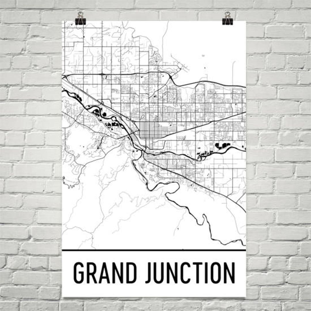 Grand Junction CO Map, Grand Junction Art, Grand Junction Print, Grand ...