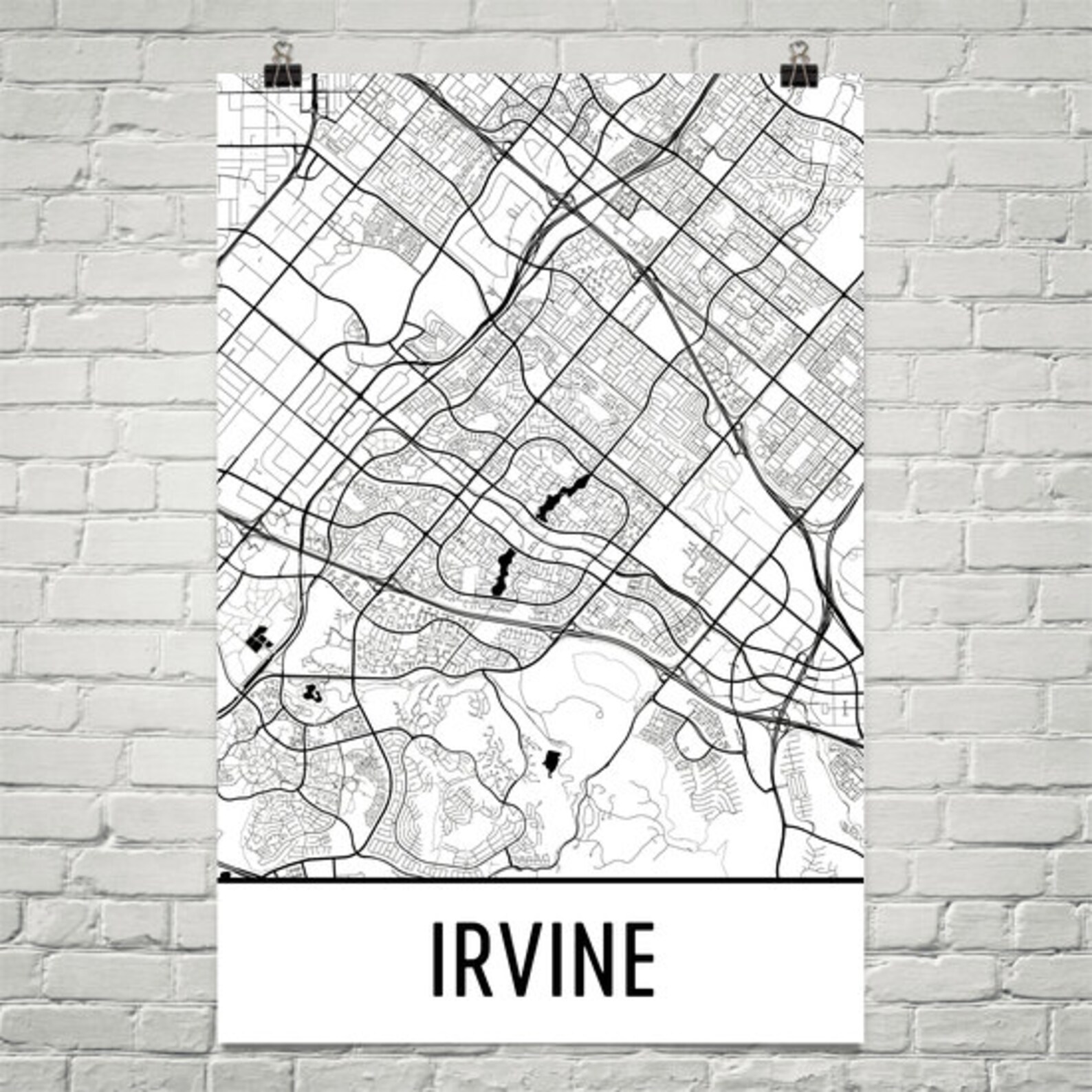 Irvine Map Art Print Irvine CA Art Poster Irvine Wall Art - Etsy