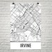 Irvine Map Art Print, Irvine CA Art Poster, Irvine Wall Art, Irvine ...