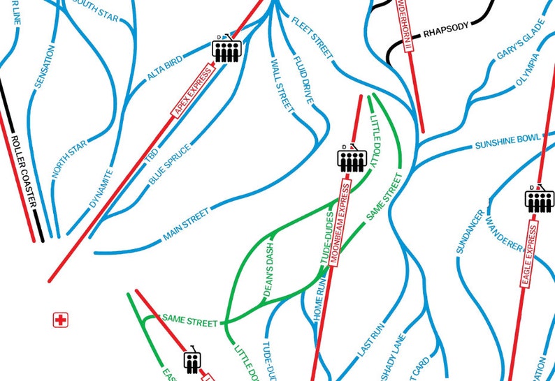 Solitude Ski Map Art Solitude Utah Solitude Trail Map Utah | Etsy