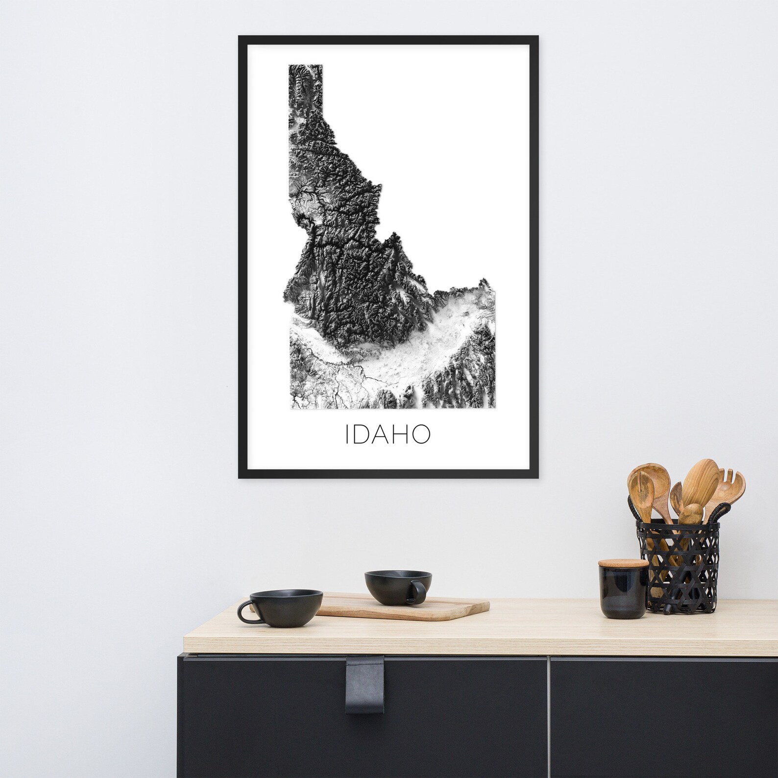 Idaho Topographic Map Map of Idaho ID Map Idaho Decor - Etsy