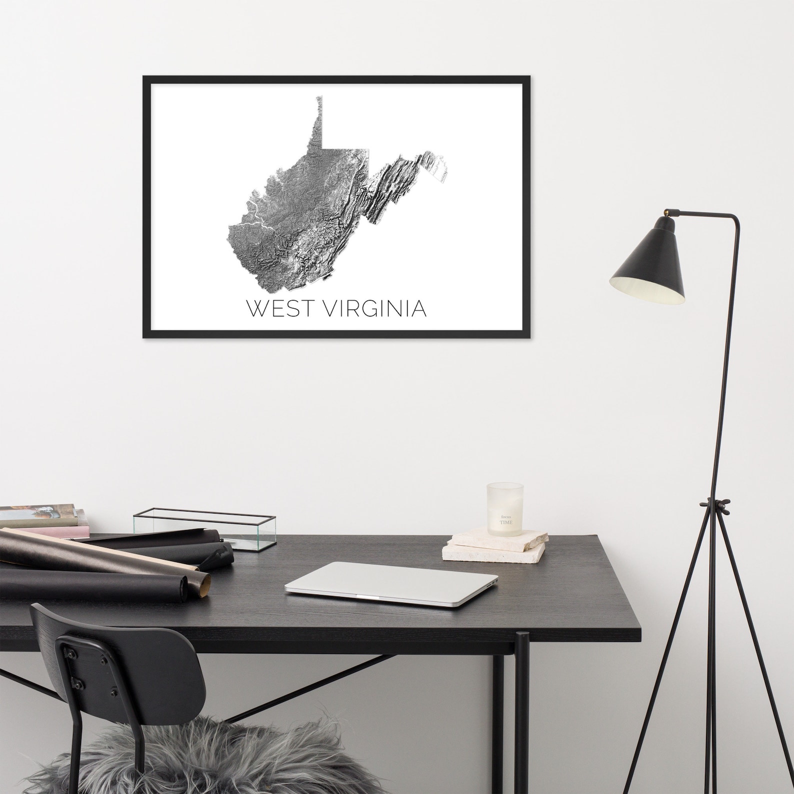 West Virginia Topographic Map Map of West Virginia West - Etsy
