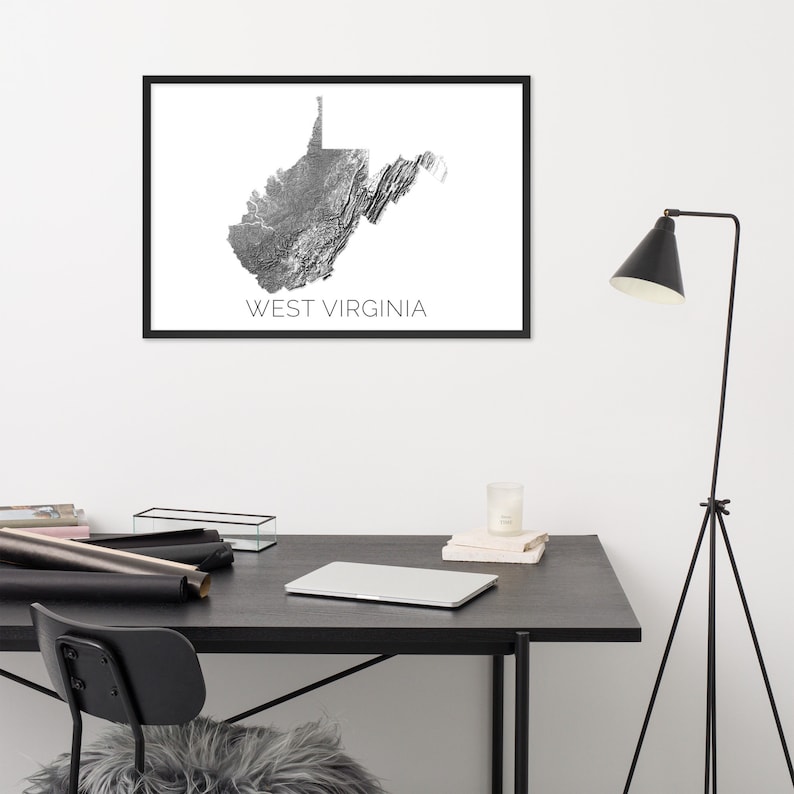 West Virginia Topographic Map Map of West Virginia West - Etsy