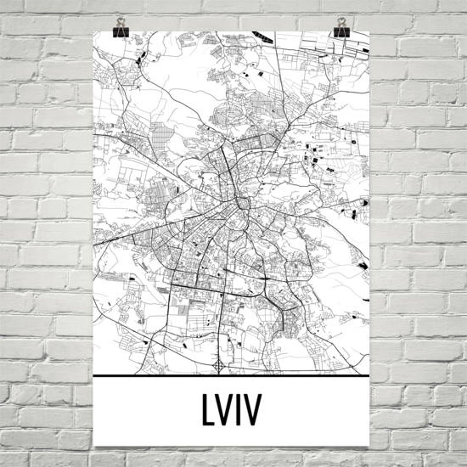 Lviv Map Lviv Art Lviv Print Lviv Ukraine Poster Lviv Wall - Etsy