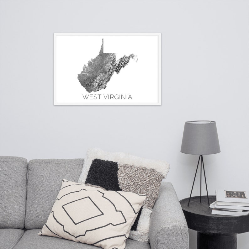 West Virginia Topographic Map Map of West Virginia West - Etsy