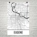 Eugene Map, Eugene Art, Eugene Print, Eugene OR Poster, Eugene Wall Art ...