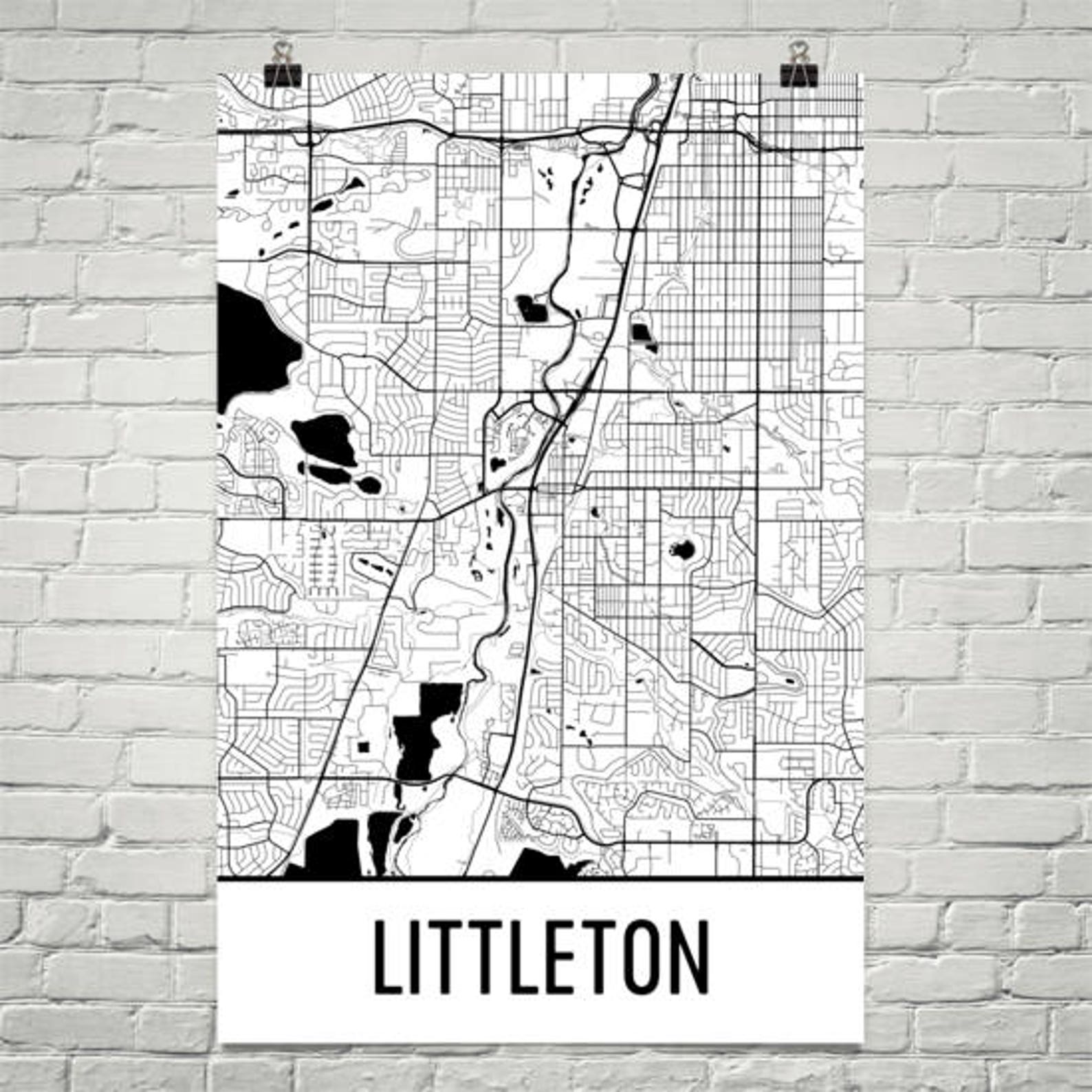 Littleton CO Map Littleton Art Littleton Print Littleton - Etsy