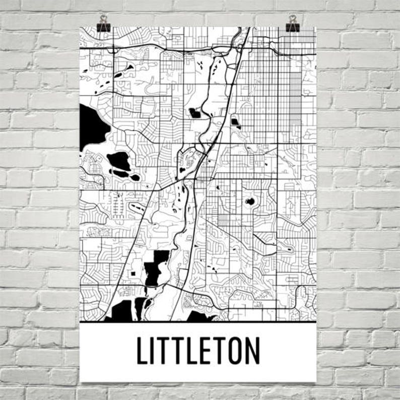 Littleton CO Map Littleton Art Littleton Print Littleton - Etsy