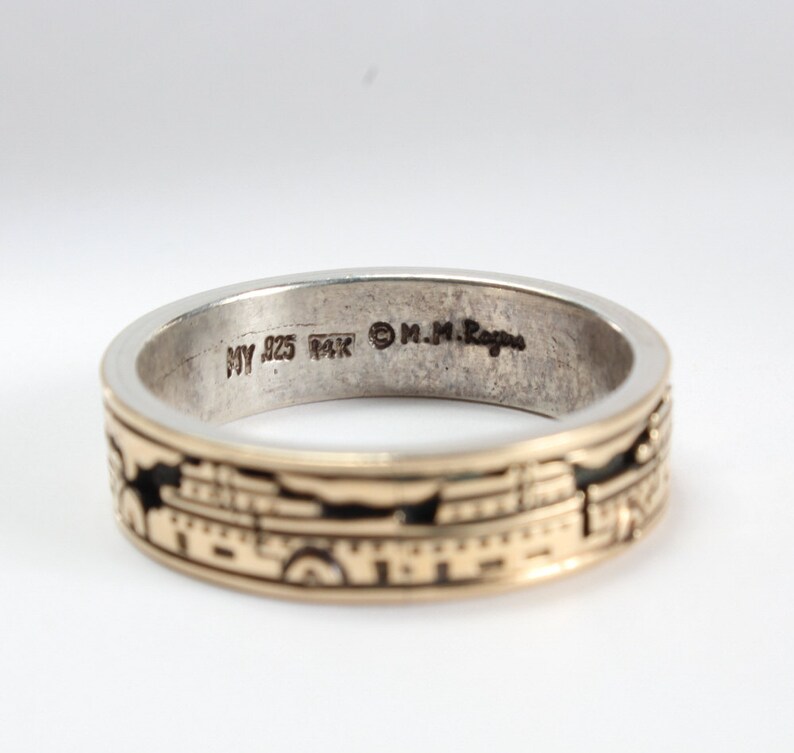 Santa Fe Adobe Panorama Ring 14k Sterling Silver MM Rogers | Etsy