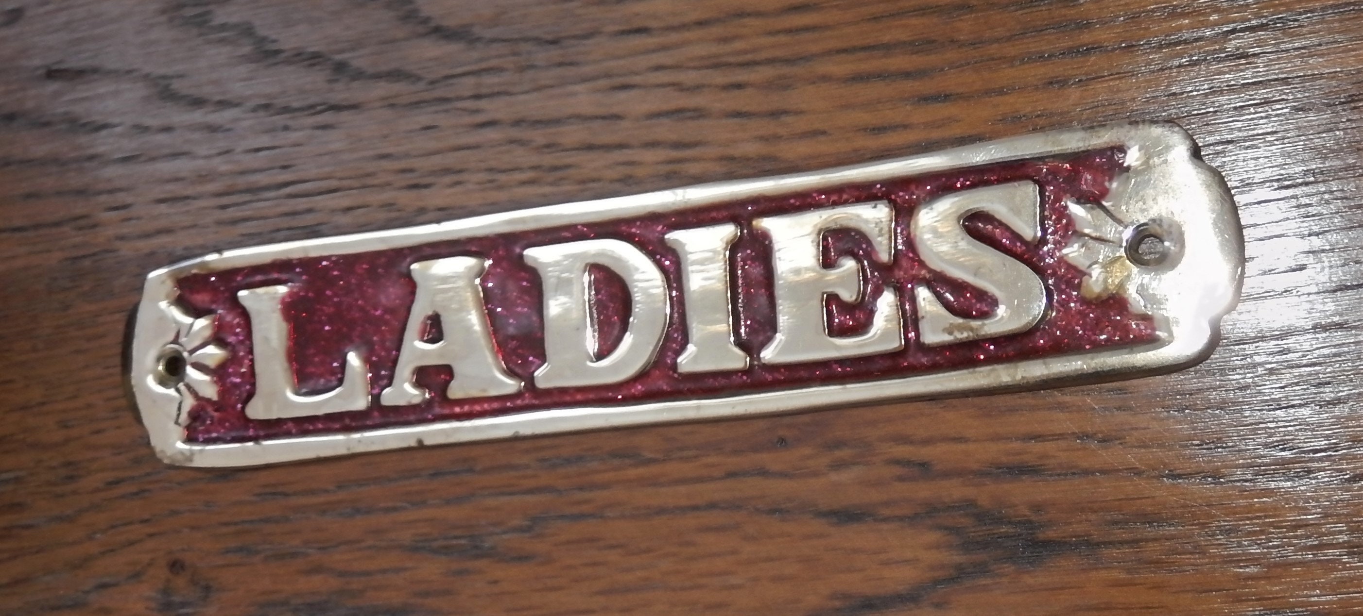 Ladies Loo Sign Vintage Brass Ladies Sign Brass Door Toilet - Etsy UK