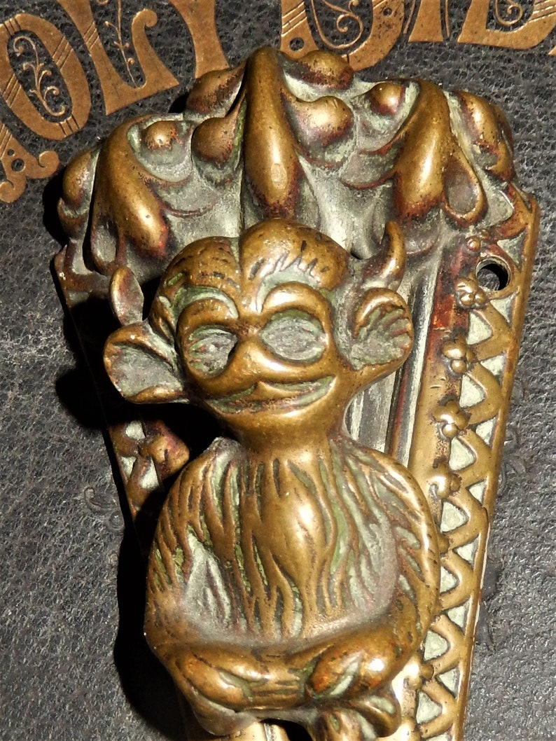 Vintage Brass Lincoln Imp Door Knocker: Grotesque Medieval Decor - Etsy UK