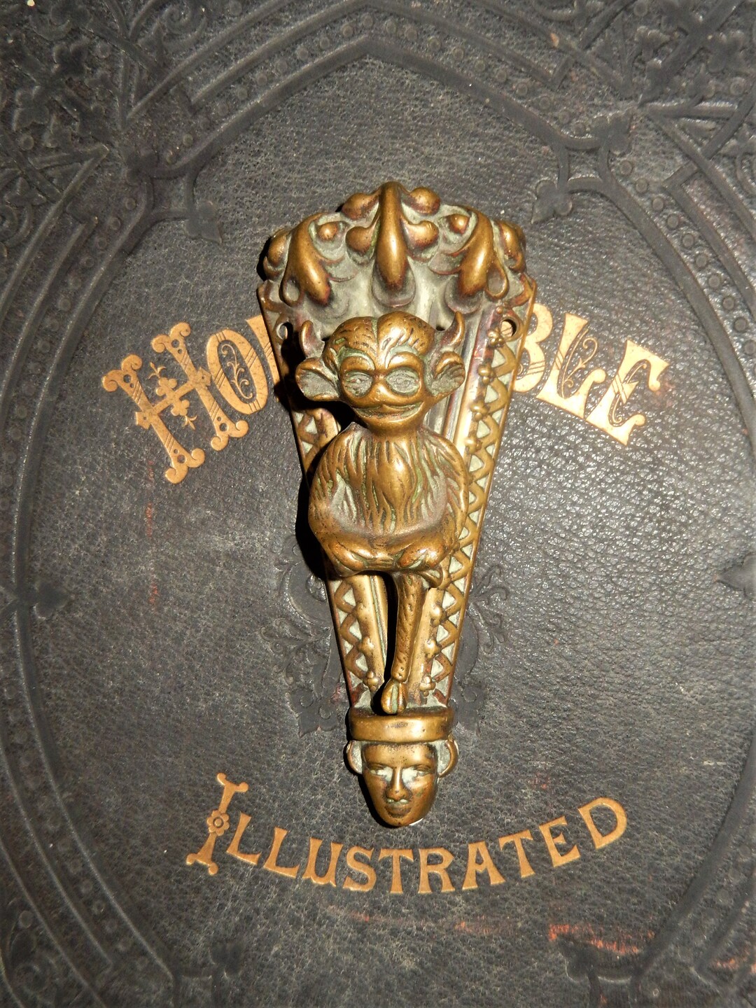 Vintage Brass Lincoln Imp Door Knocker: Grotesque Medieval Decor - Etsy UK