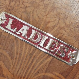 Ladies Loo Sign, Vintage Brass Ladies Sign, Brass Door Toilet Sign ...