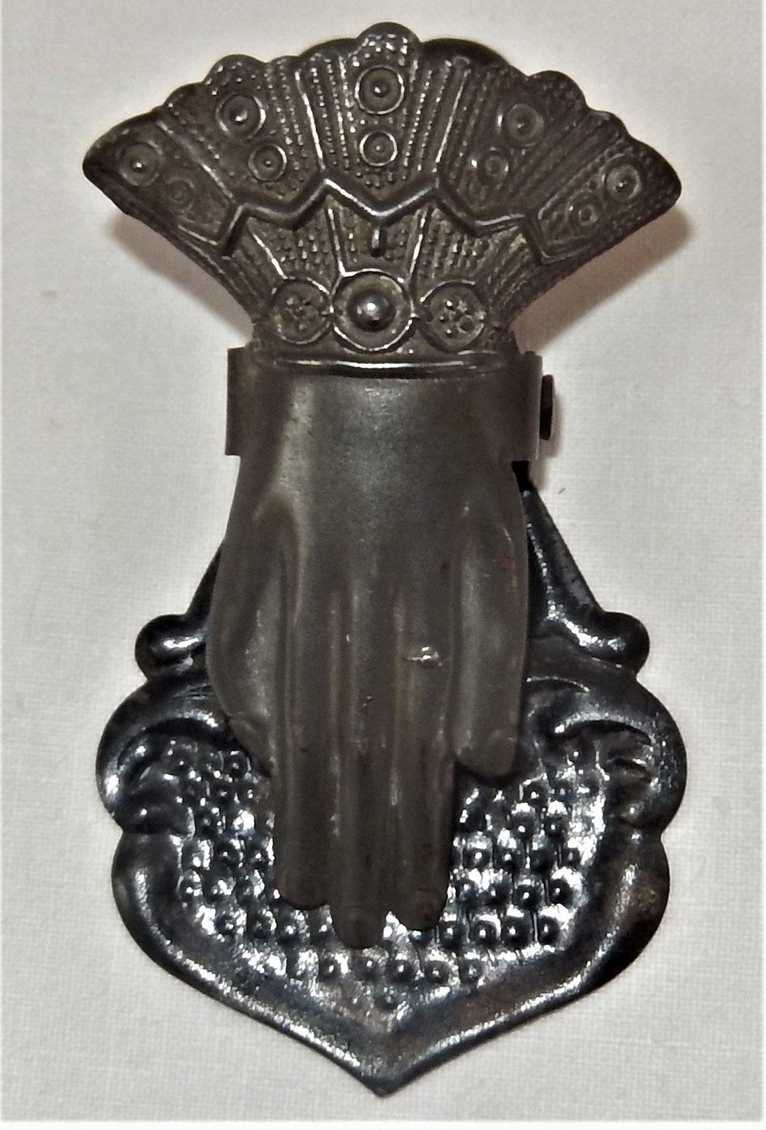 Rare Very Small Victorian Pewter Hand Paper Clip: Antique Desk ...