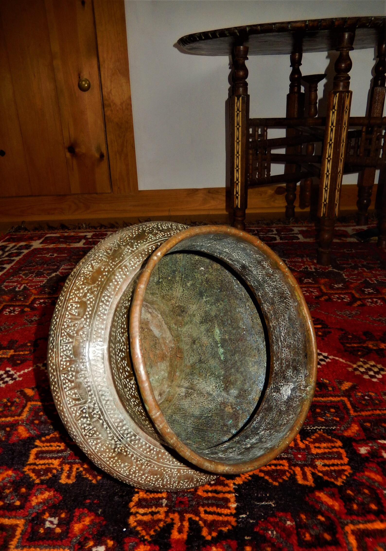 Antique Islamic Pot, Large Jardiniere, Hand Etched Pot, Brass Plant Pot ...