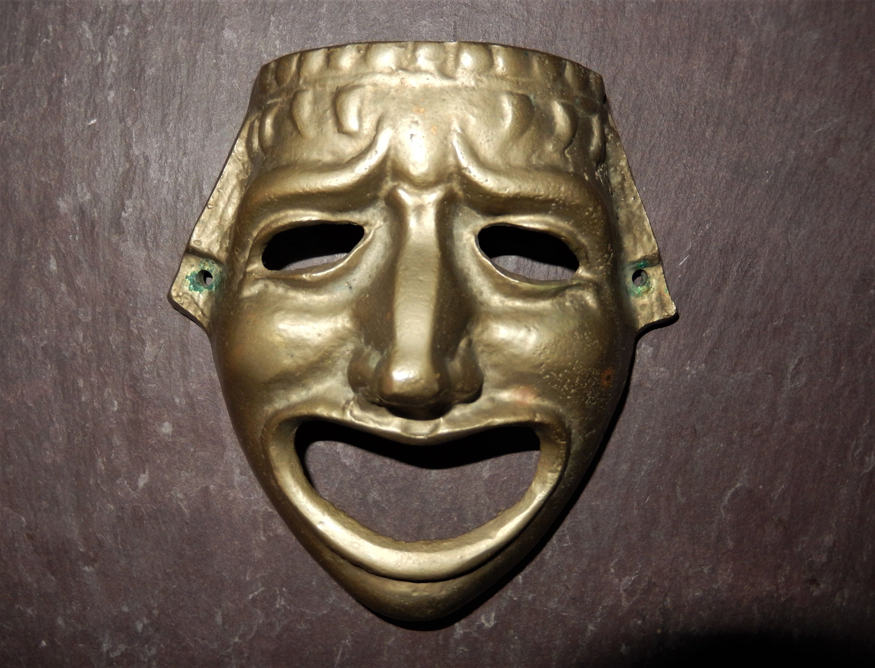 Brass Face Brass Mask Solid Brass Comedy Mask Brass Wall Hanging ...