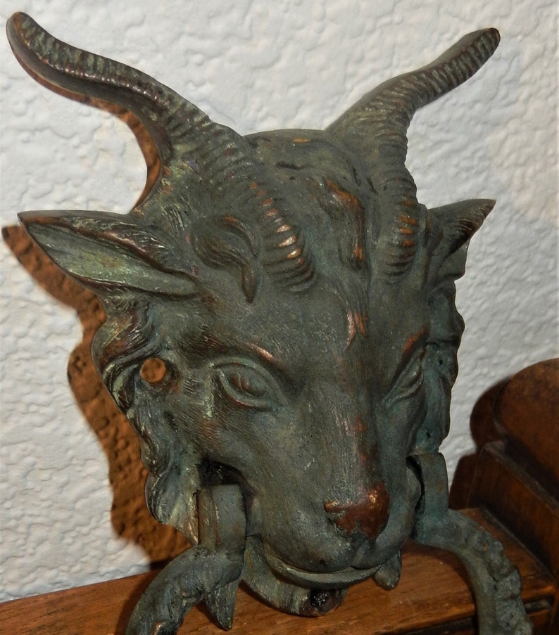 Victorian Horned Goat Gothic Door Knocker Horned Ram Goat - Etsy
