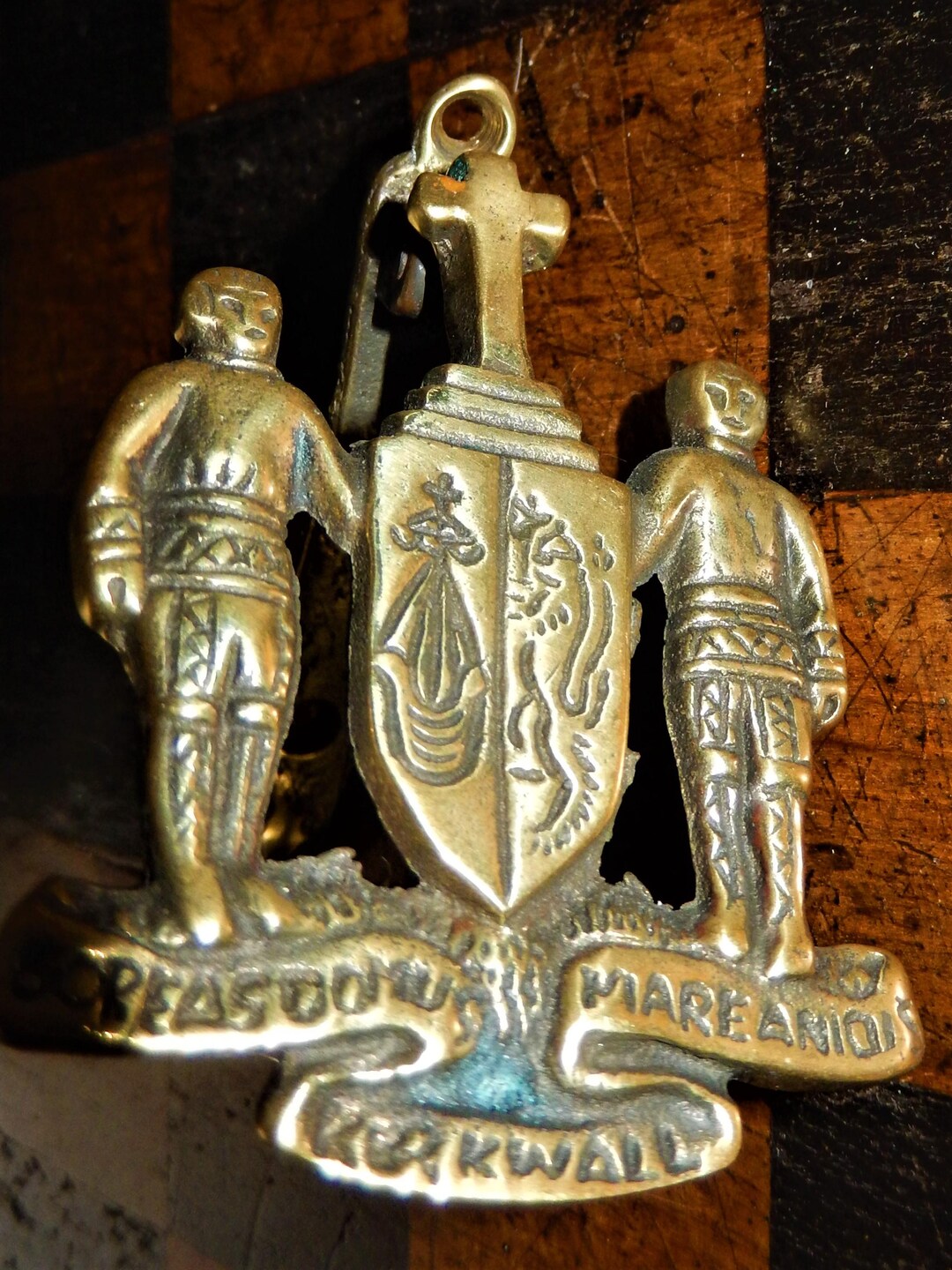 Rare Orkney Coat of Arms Brass Door Knocker, Boreas Domus Mare Amicus ...