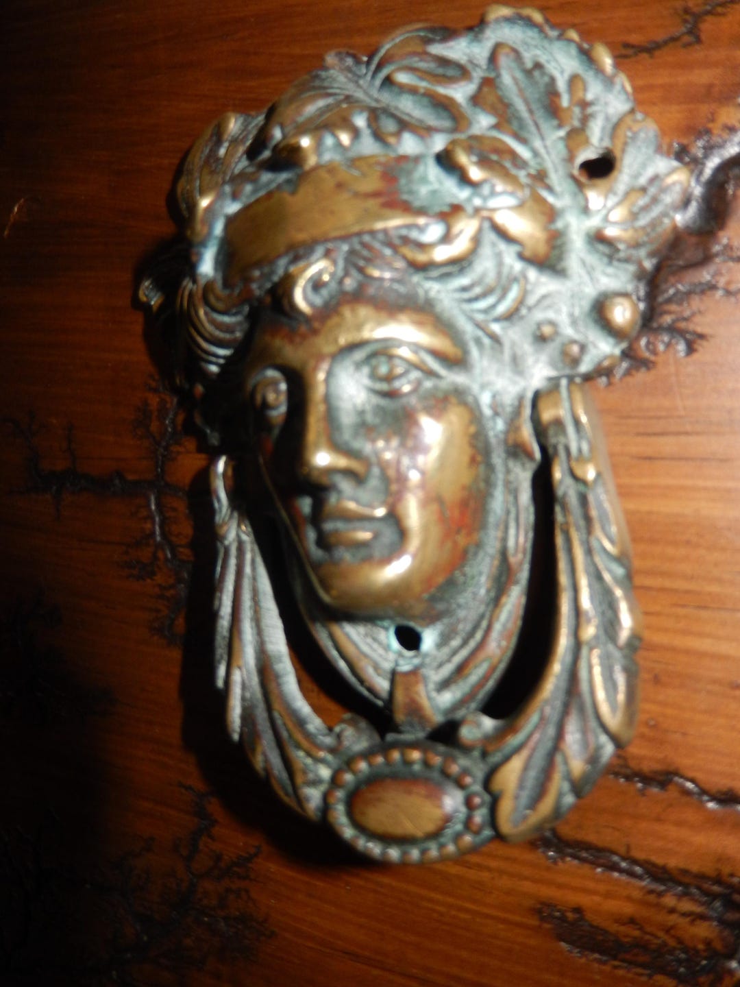 Old Antique Door Knocker, Sulis Minerva, Small Door Rapper, Greek Roman ...