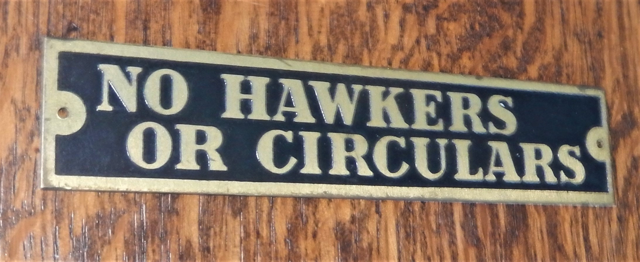 House Sign No Hawkers No Circulars English Brass Sign - Etsy