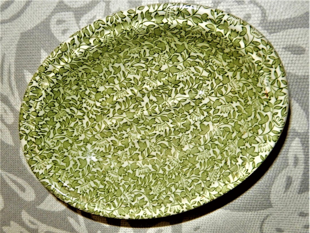 Crabtree & Evelyn Soap Dish: Mason's Green White Ceramic, Made in ...