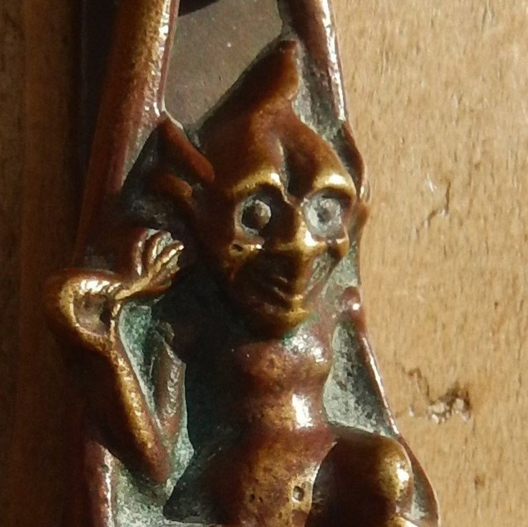 Antique Dartmoor Pixie Door Knocker: Bronzed Brass, Woodland Decor - Etsy