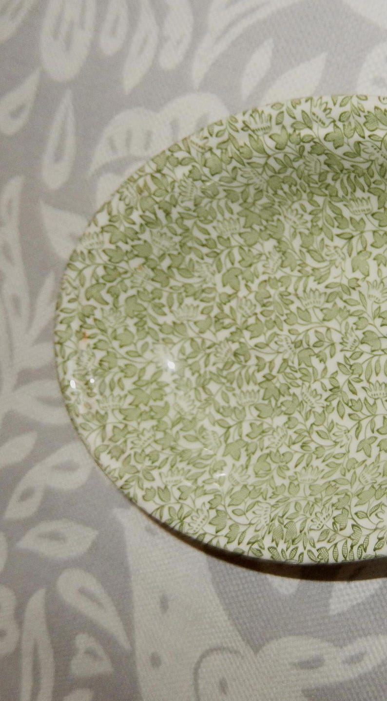 Crabtree & Evelyn Soap Dish: Mason's Green White Ceramic, Made in ...