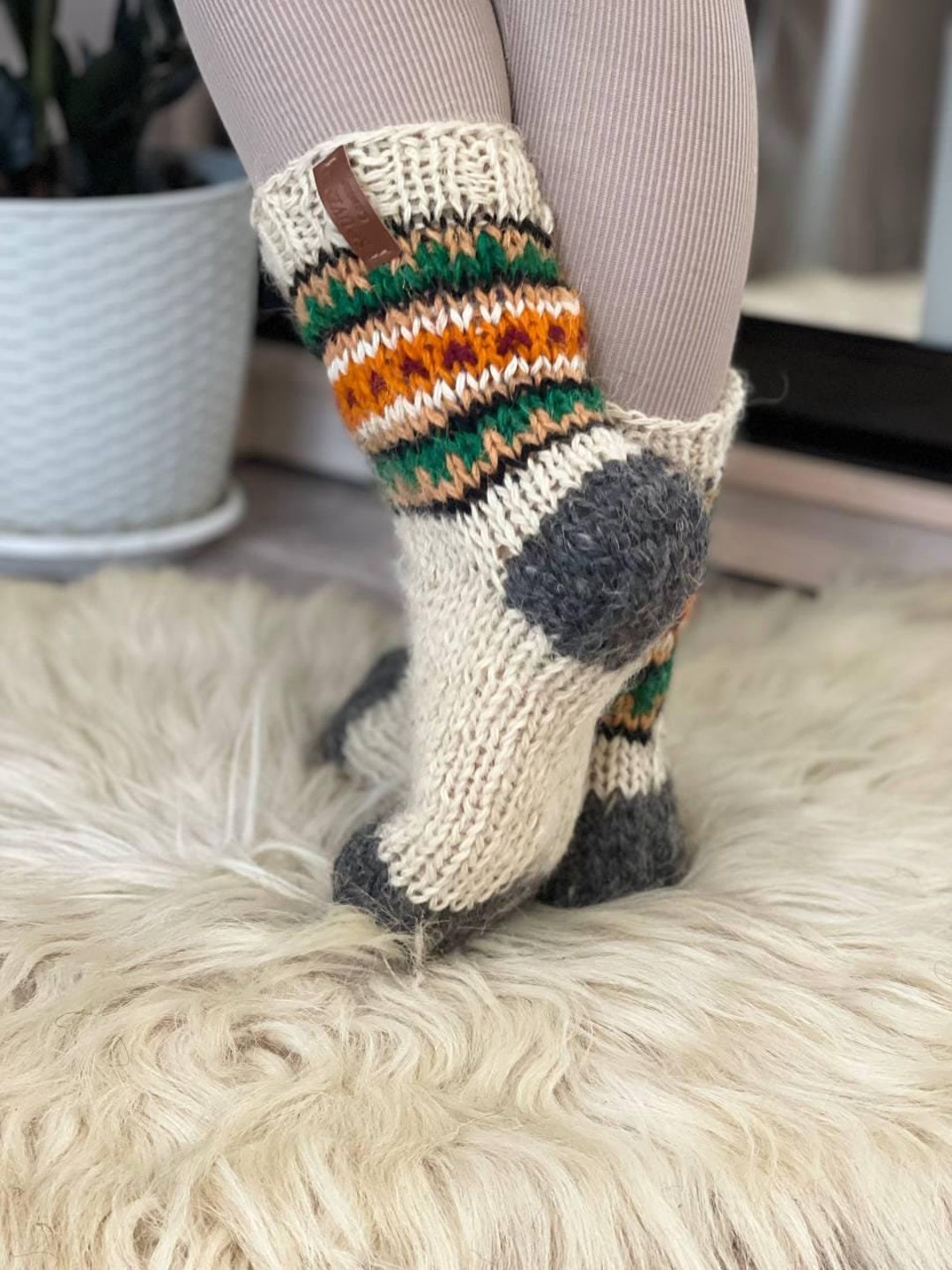 Ukrainian Handmade Knitted Wool Socks/unique Design for Women or Men ...