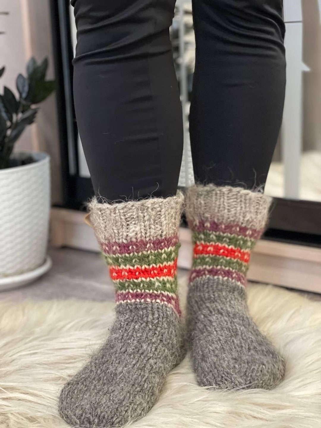 Handmade 100% Wool Socks - Warm, Cozy, and Durable Winter Socks With ...