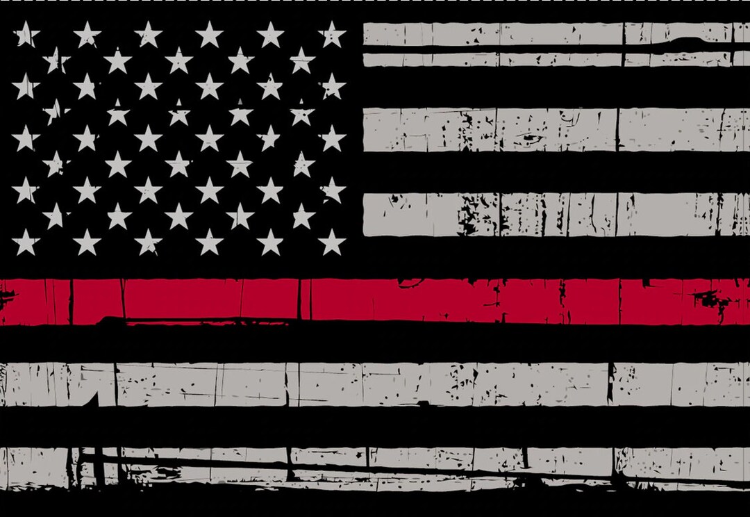 Thin Red Line Distressed - Etsy