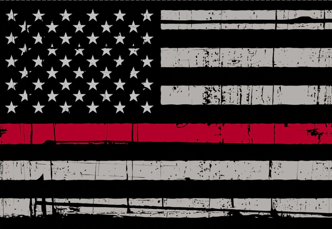 Thin Red Line Distressed | Etsy