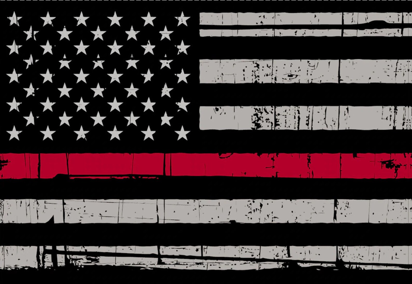 Thin Red Line Distressed | Etsy