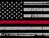 Thin Red Line Distressed - Etsy