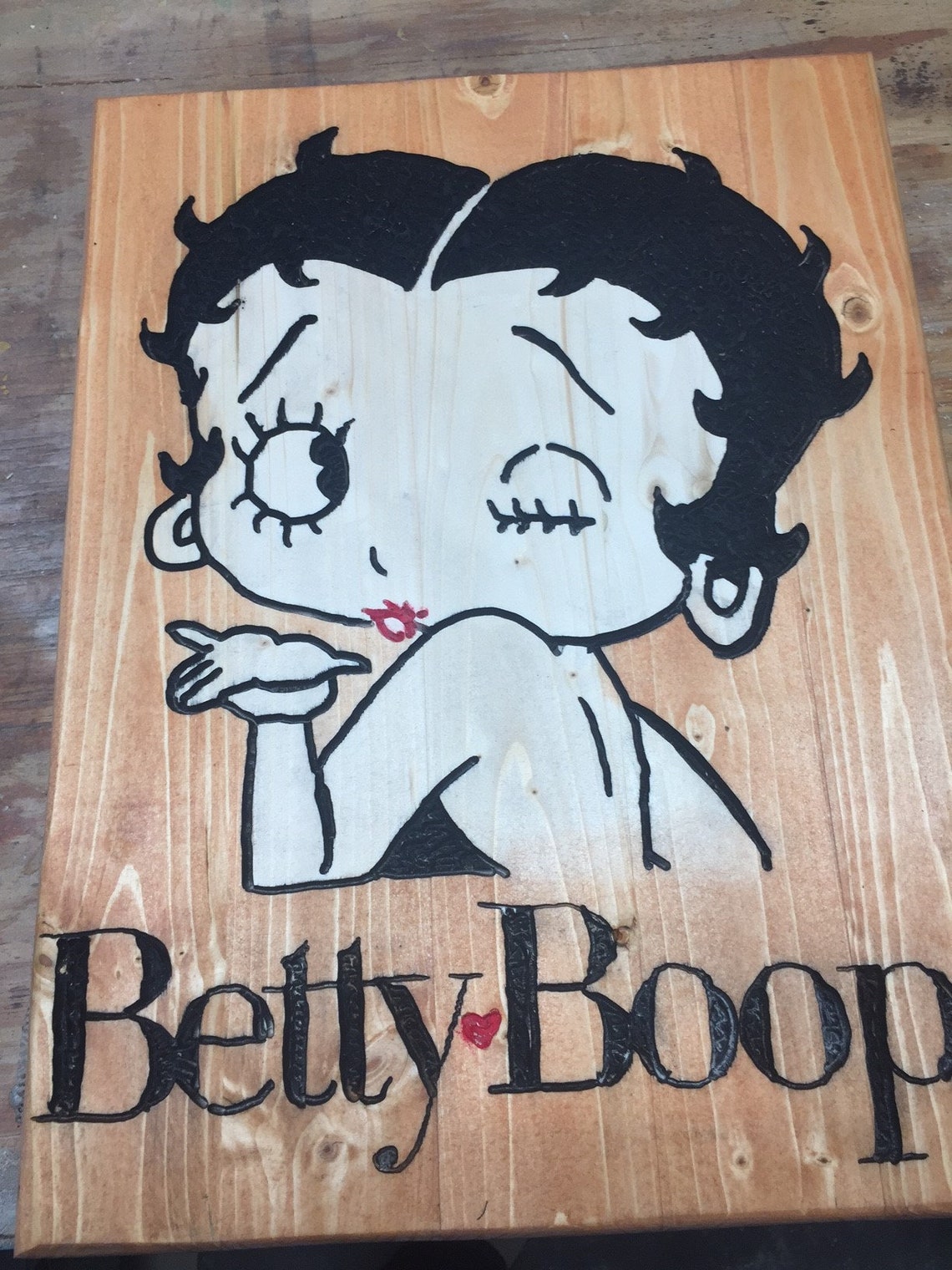 Betty Boop Hand Routed Wood Sign - Etsy