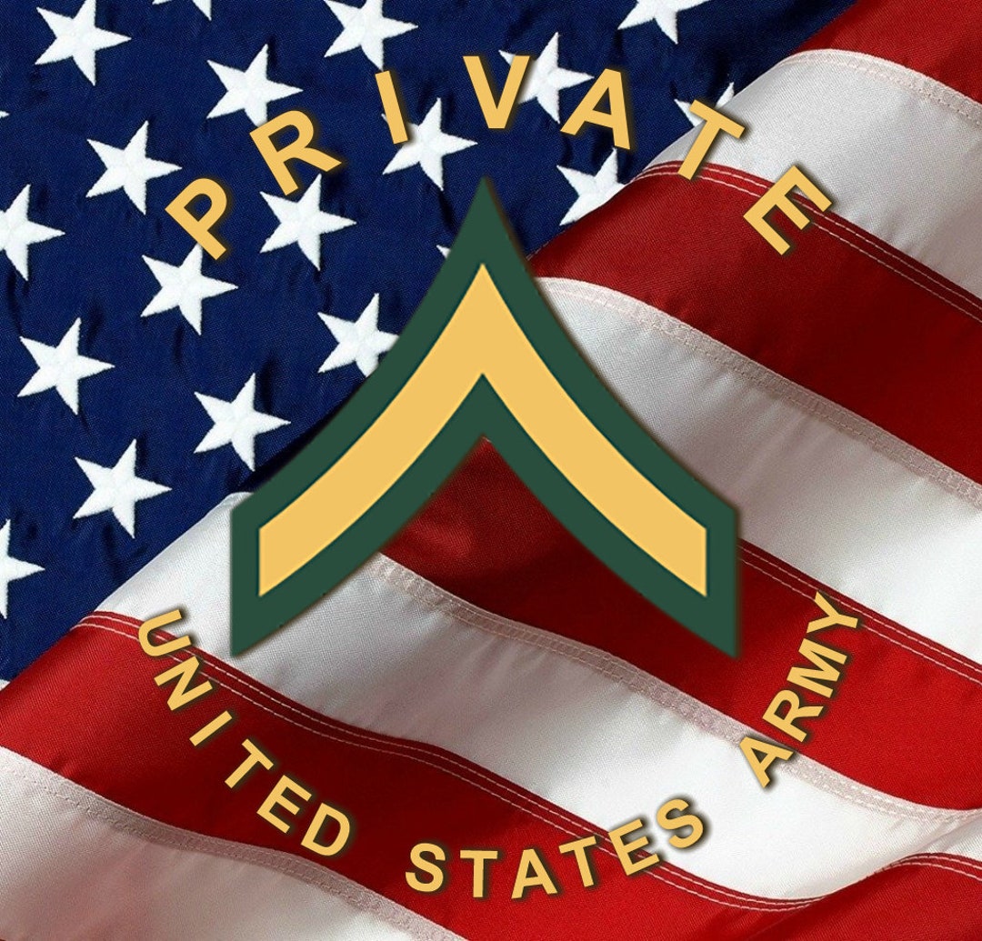 US Army PV2 on Flag - Etsy